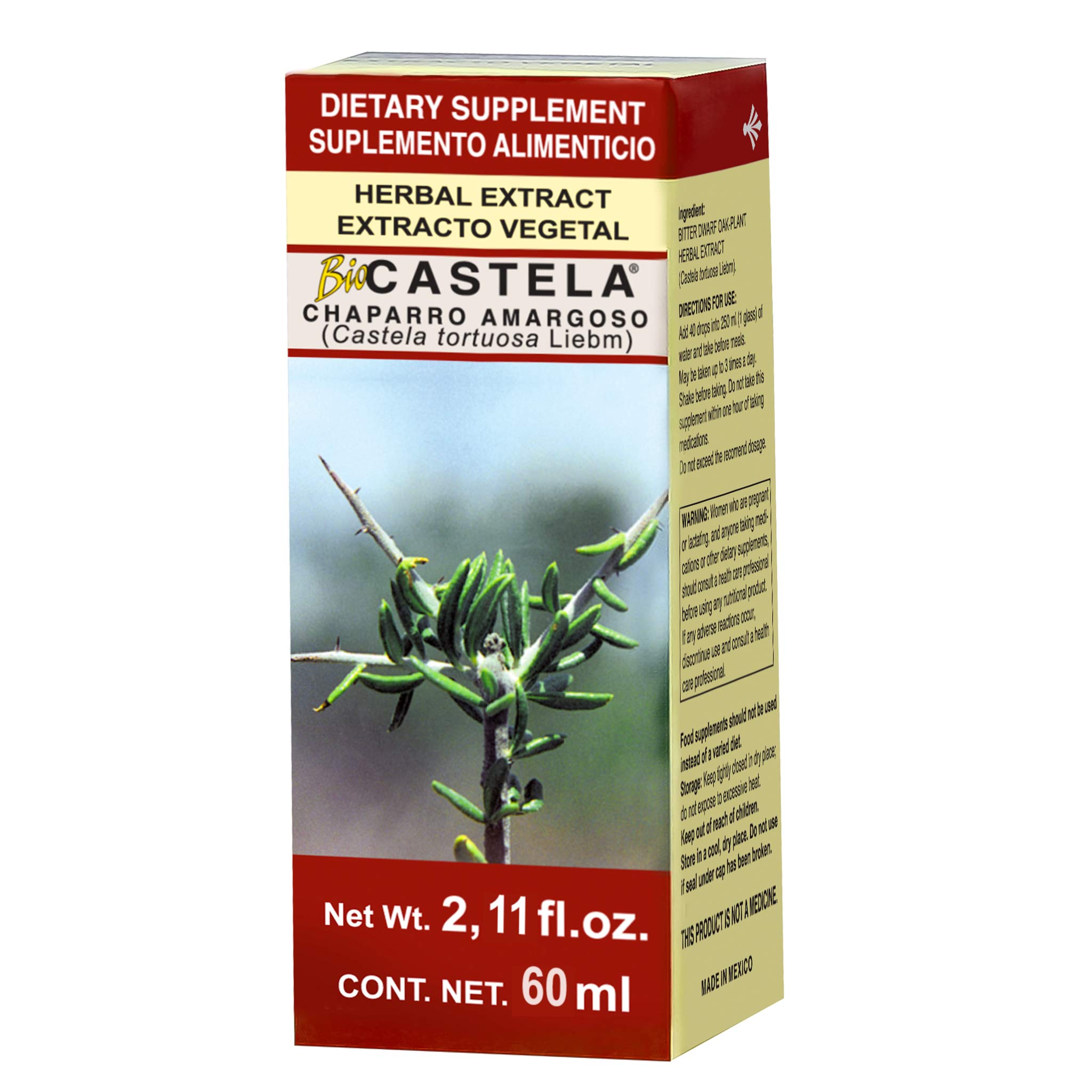 Extracto vegetal BIOCASTELA ® chaparro amargoso caja frasco gotero 60m ...